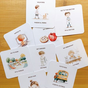 Printable Spanish / English 24 Routine Cards | Montessori Flash Cards ...