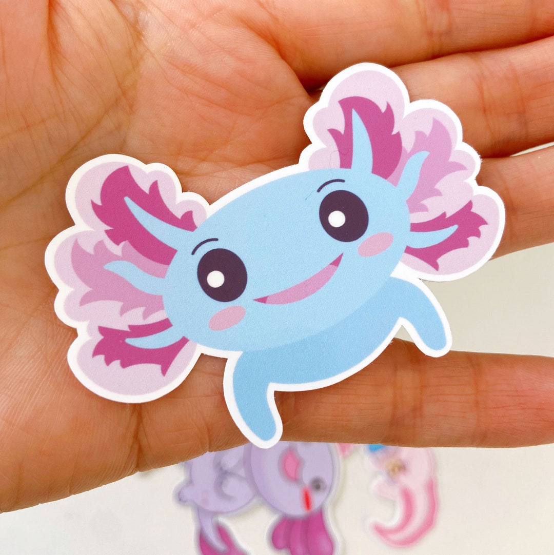 Kiss-cut Purple Axolotl Sticker - Etsy