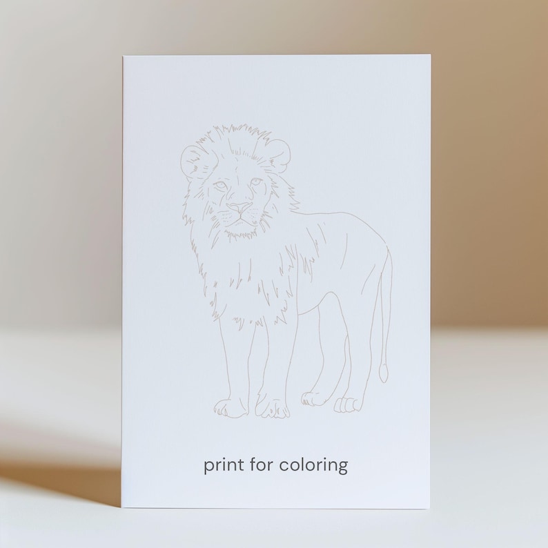 Printable Lion Diagram for Pre School – Watercolor Illustrations for ...