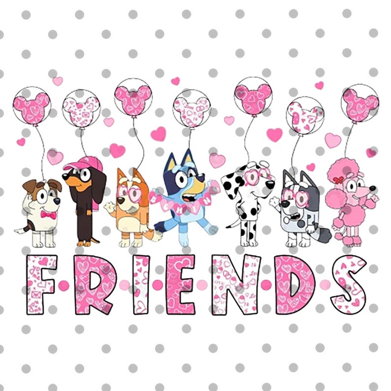 Retro Valentine's Cartoon Friends Png File Blue Cartoon, Movie Theme ...