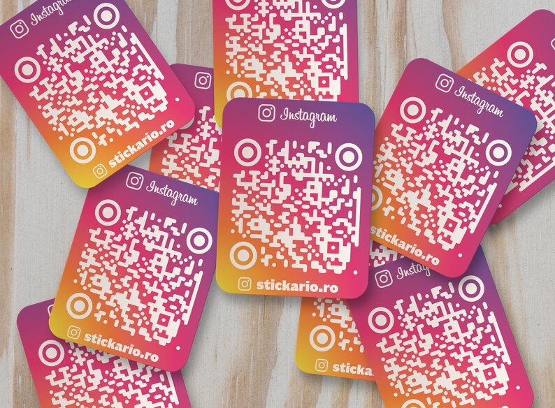 Instagram QR Code Sticker, Social Media QR Code Sticker, Custom Vinyl ...