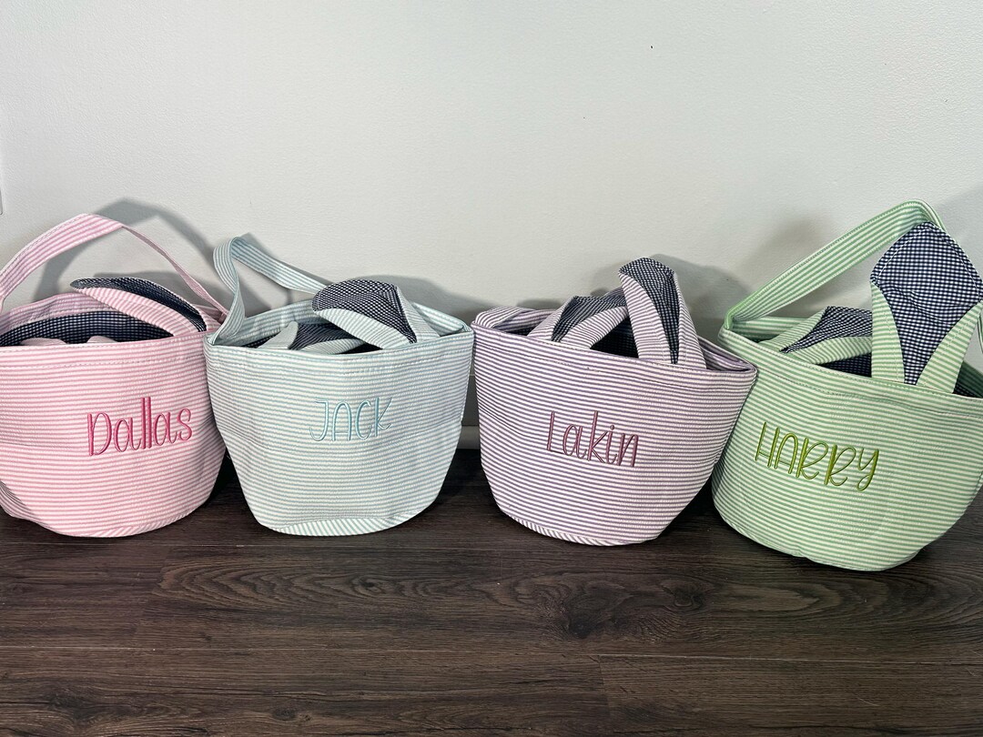 Embroidered Easter Basket, Custom Easter Basket - Etsy