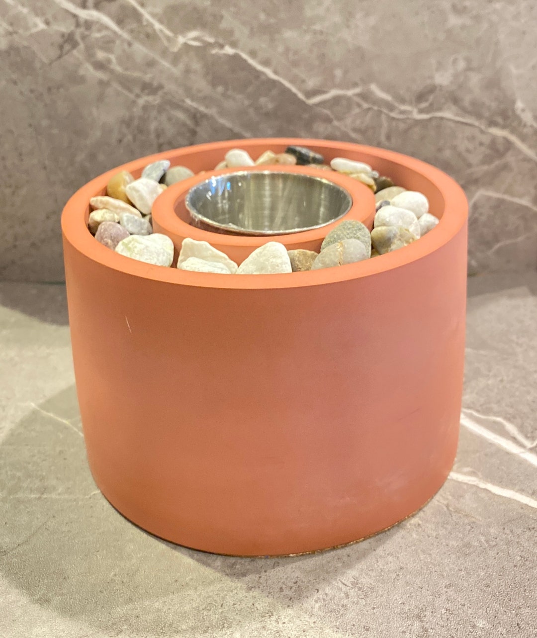 Fire Pit, Mini. Hand-poured Cement. Portable Tabletop Fire Bowl - Etsy