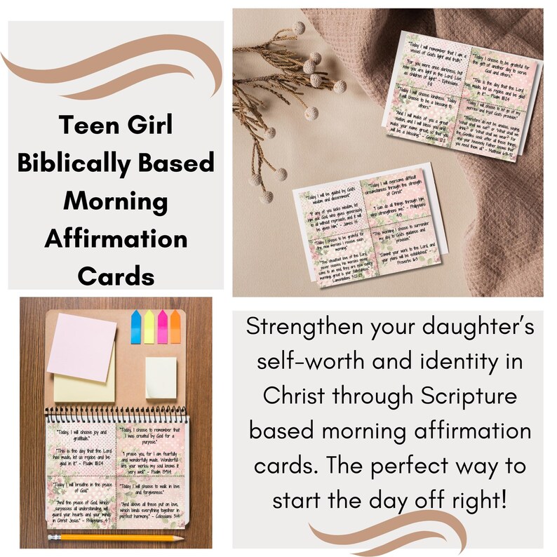 Christian Teen Girl Biblically Based Morning Affirmation Cards - Etsy