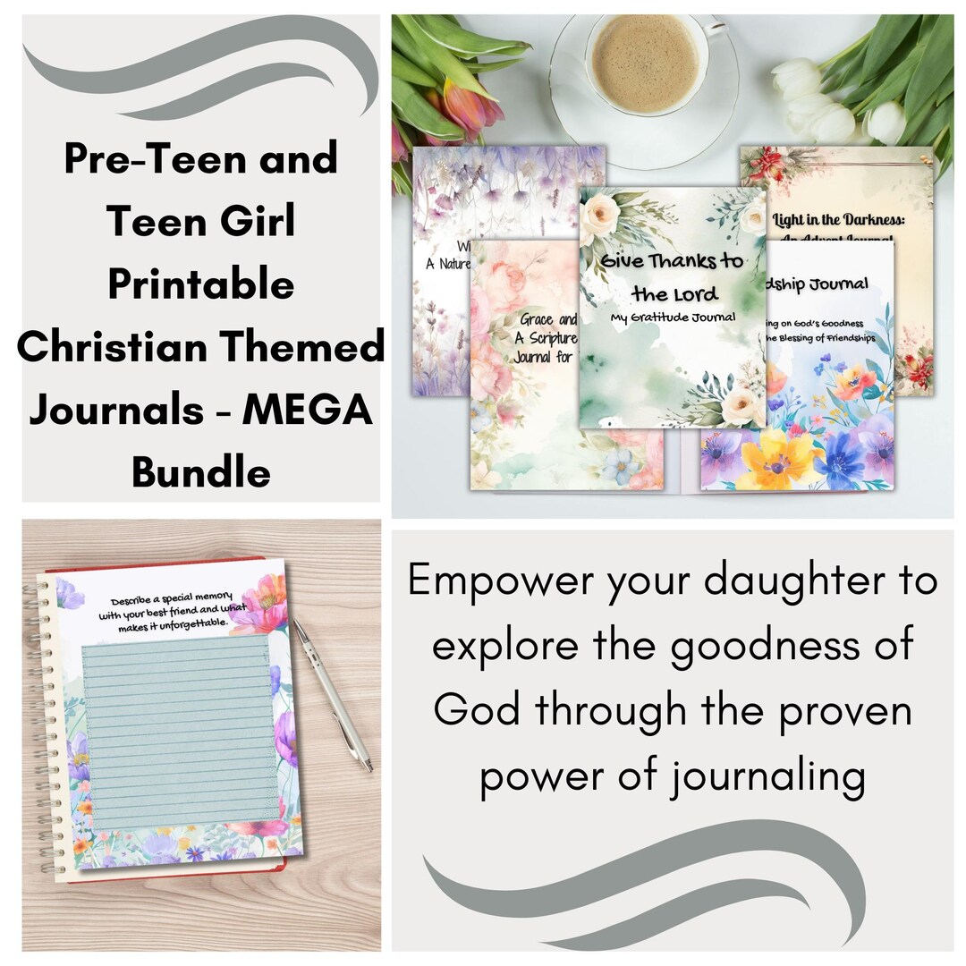 Pre-teen and Teen Girl Printable Christian Themed Journals - Mega ...