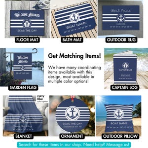 Custom Outdoor Boat Rug, Boat Name Location Rug, Personalized Boat Mat ...