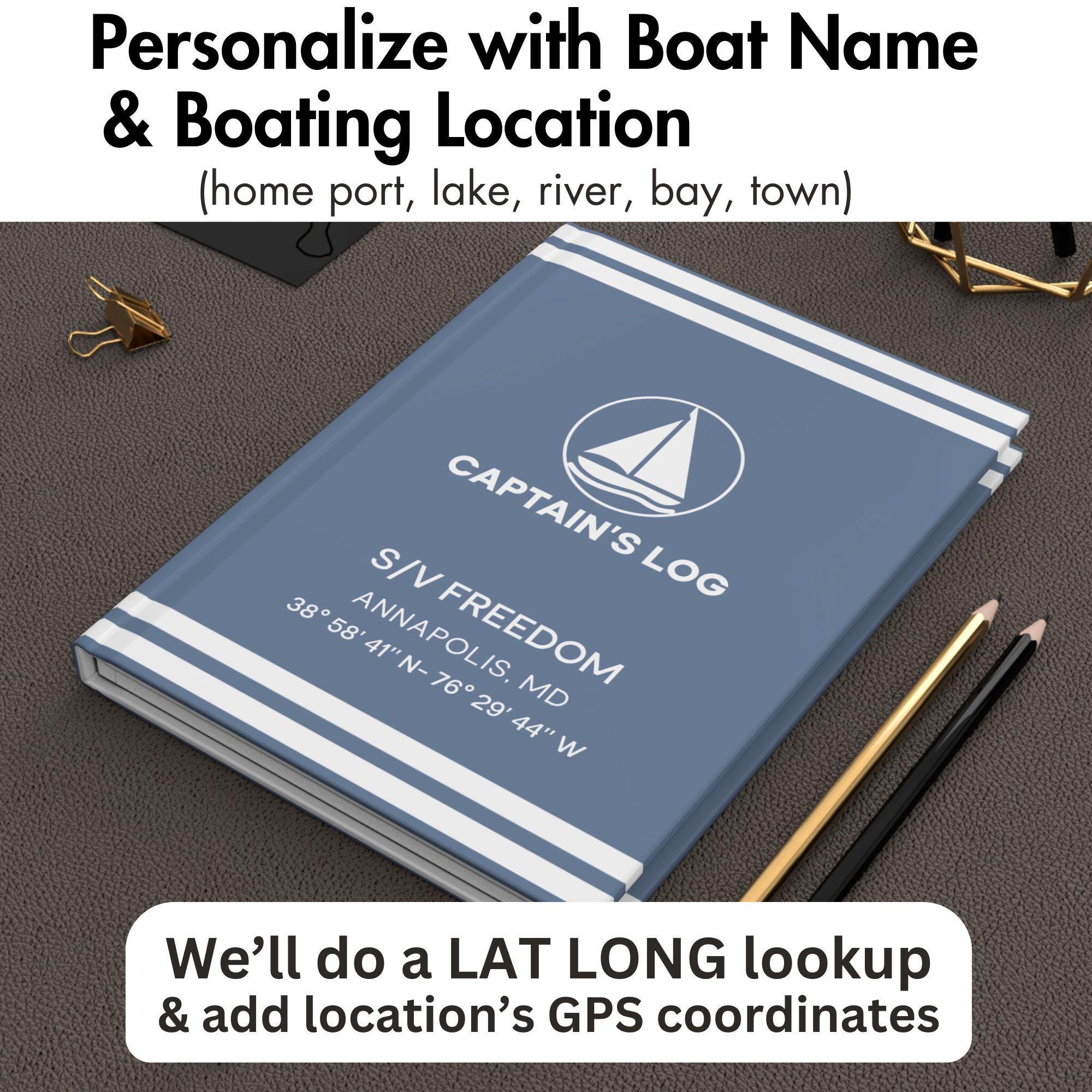 Sailboat Captain's Log Book, Custom Log Book, Ship Log Book, Sailing ...