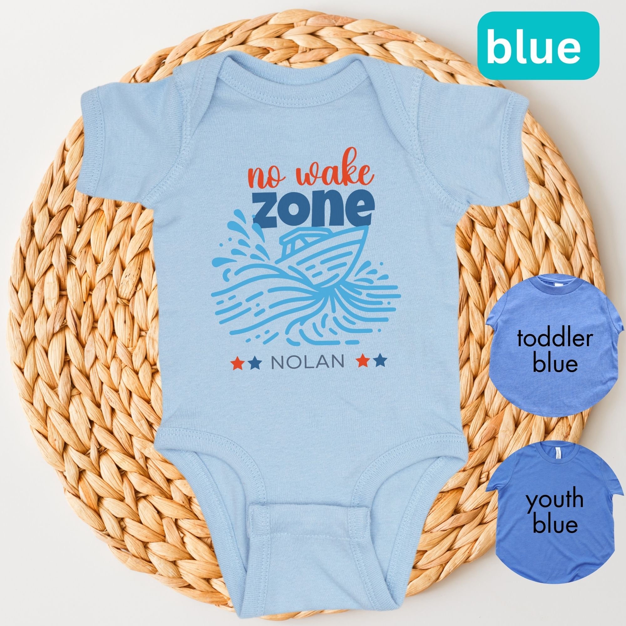 Nautical Baby One Piece No Wake Zone, Custom Baby Boat Gift, Baby Boat ...
