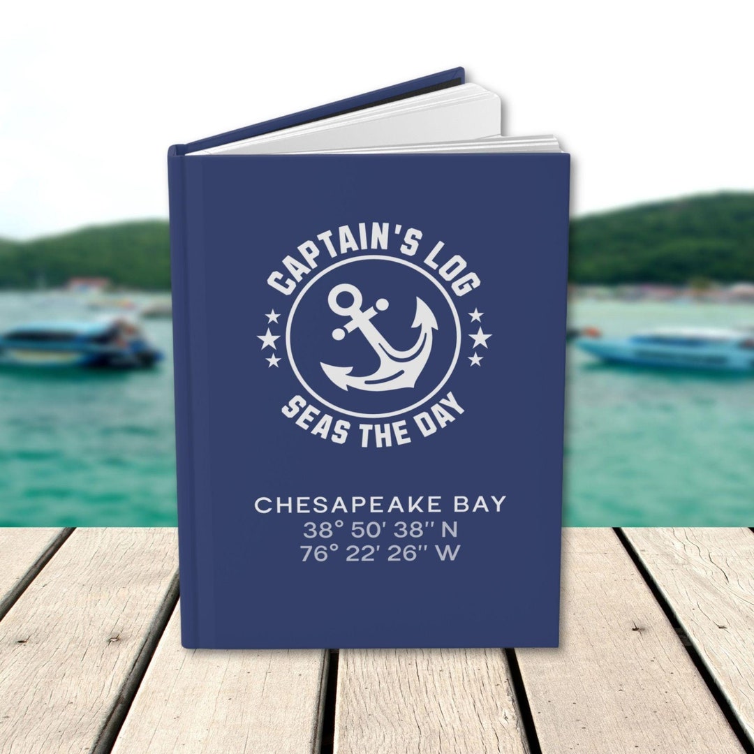 Boat Captain's Log Book, Custom Boat Name Log, Anchor Notebook, Boating ...
