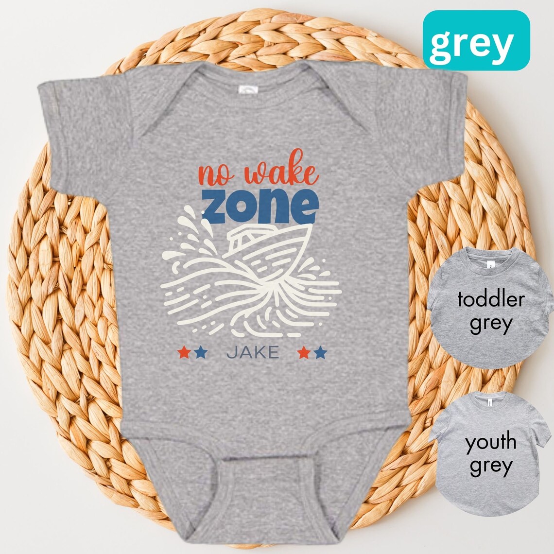 Nautical Baby One Piece No Wake Zone, Custom Baby Boat Gift, Baby Boat ...