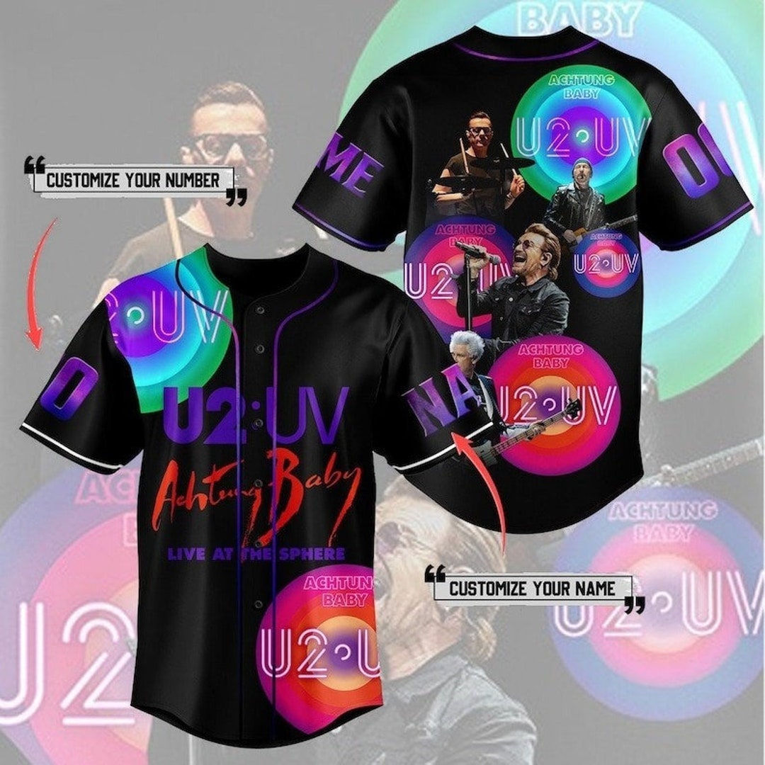 Personalized U2 Band Achtung Baby Baseball Jersey, U2 Live at Sphere ...