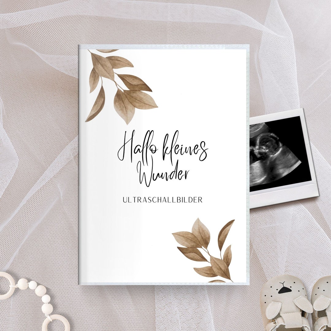 Ultrasound Picture Folder Leaves Brown Natural, Case for Ultrasound ...