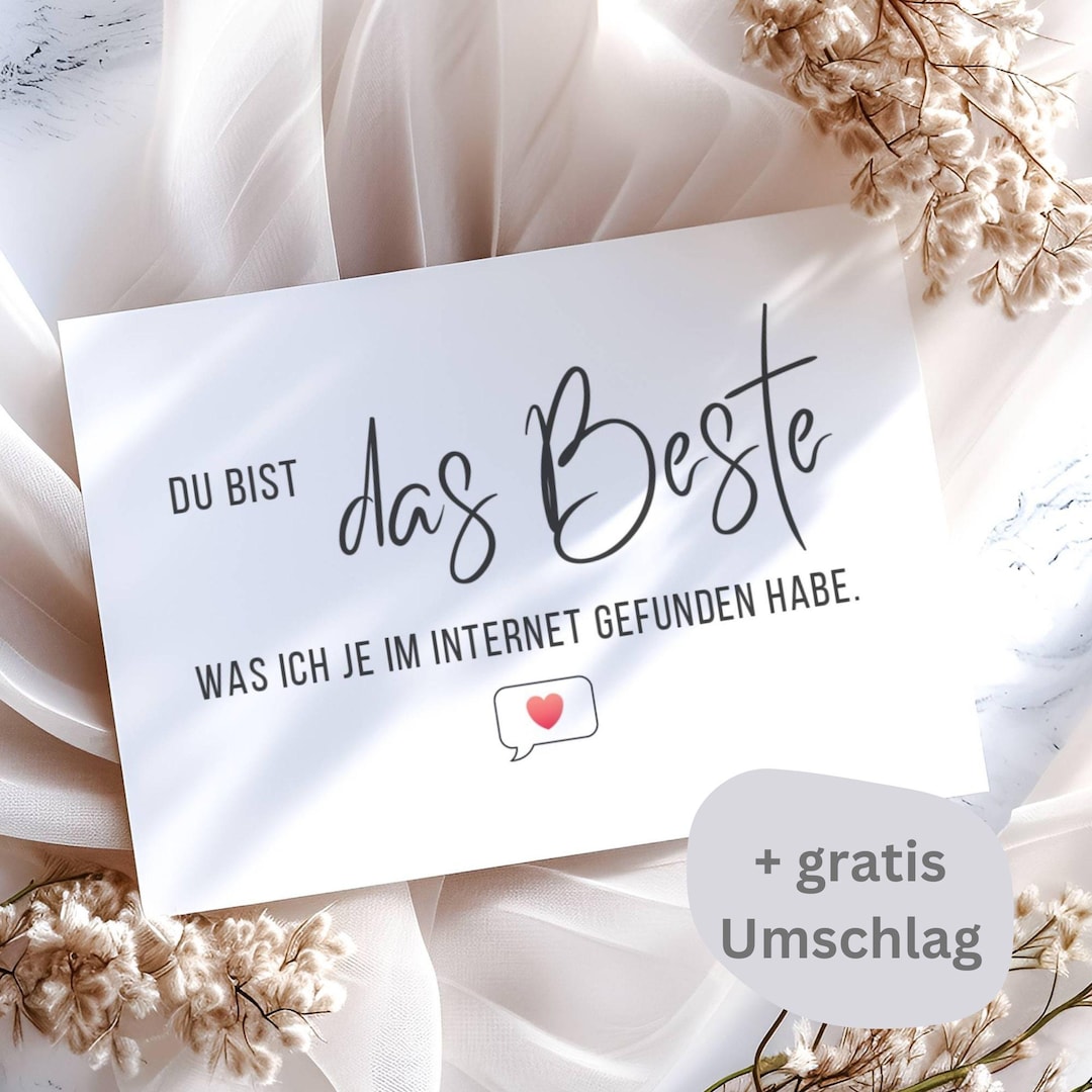 Postkarte "Du bist das Beste was ich je im Internet gefunden habe" inkl ...