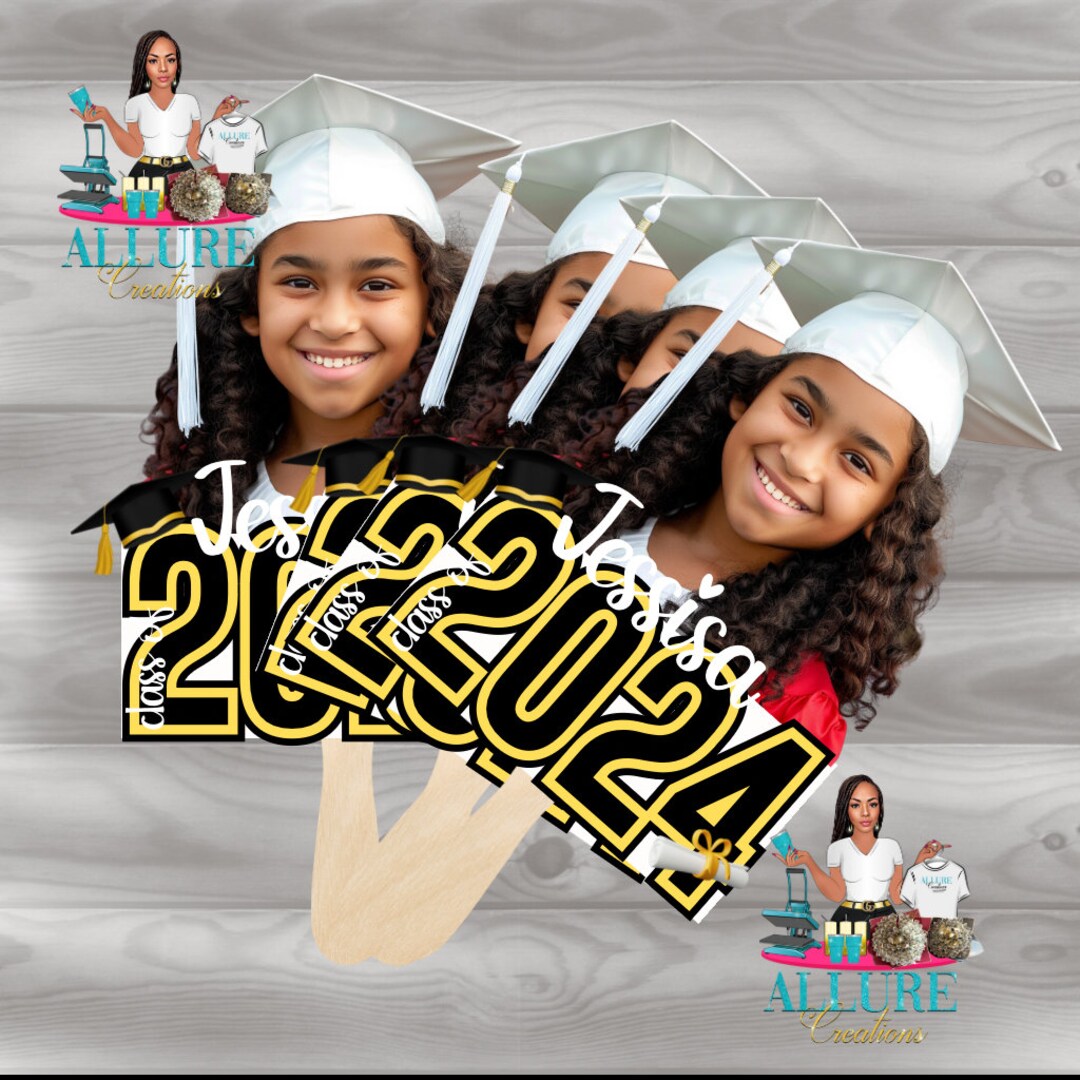 Custom Graduation 2024 Fan, Big Head on a Stick, Custom Graduation Big ...