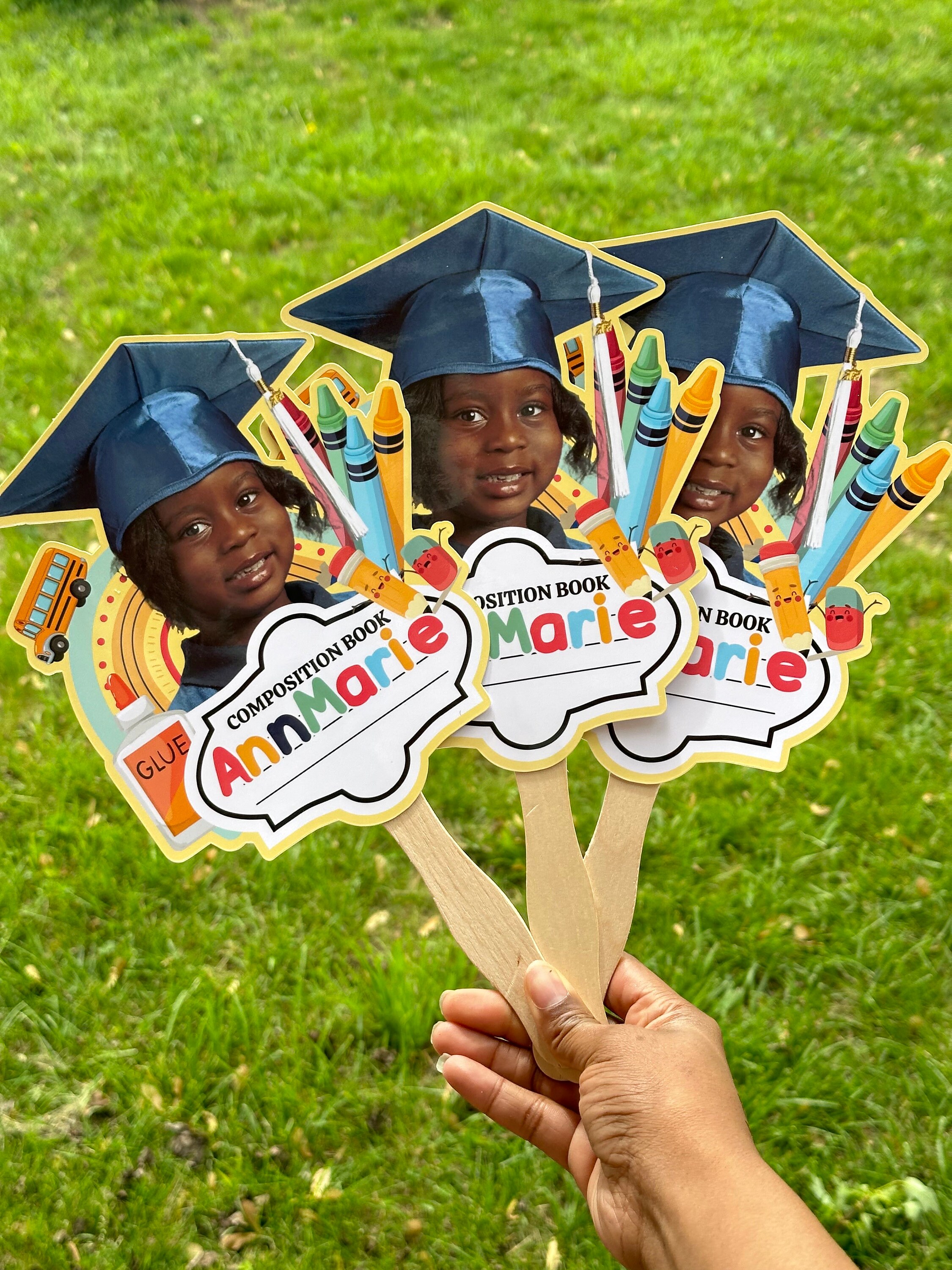 Custom Graduation 2024 Fan, Big Head on a Stick, Custom Graduation Big ...