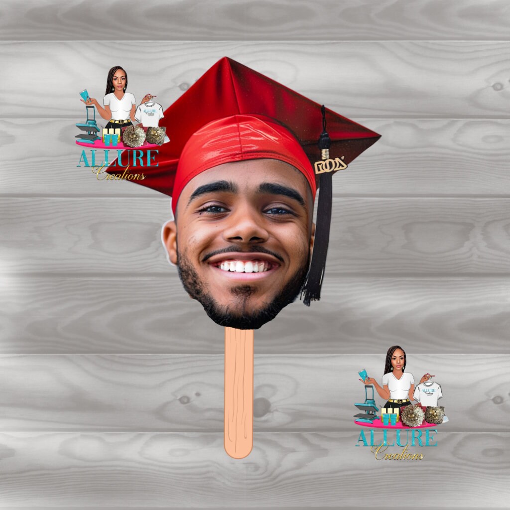 Graduation Fans, Gradfans, Head on a Stick, Custom, Face, Handles ...