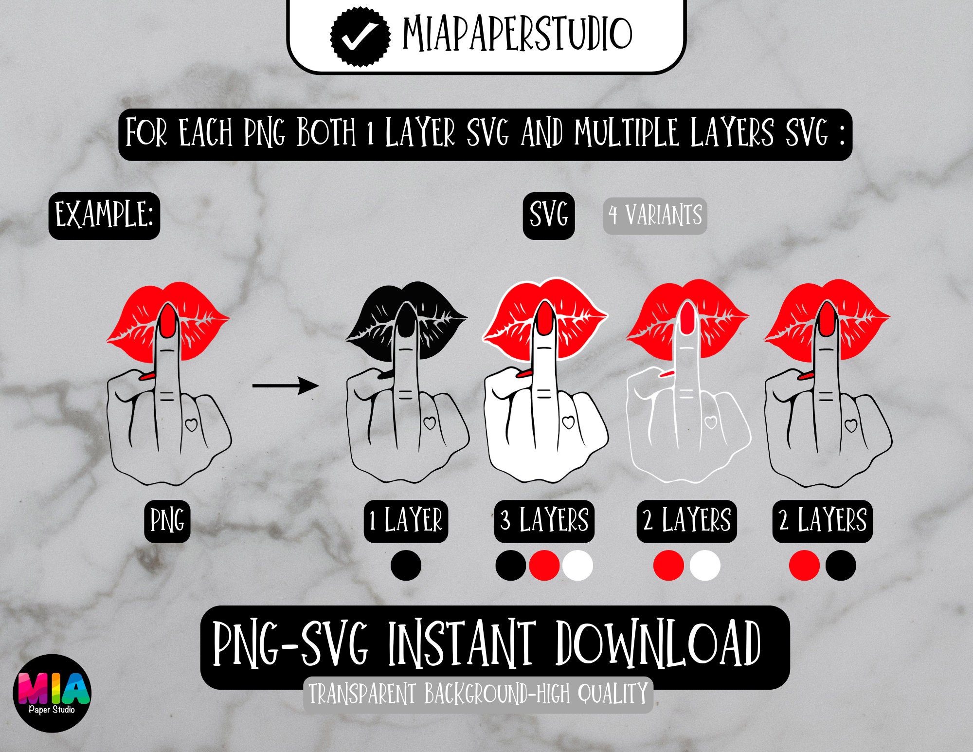 Middle Finger Lips Svg L Middle Finger Clipart L Red Polish SVG PNG L ...