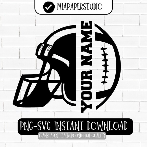 Half Football Svg - Etsy