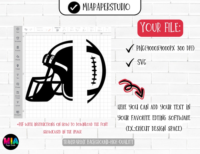 Custom Player Half Name L Helmet & Ball L Football Monogram Svg L ...