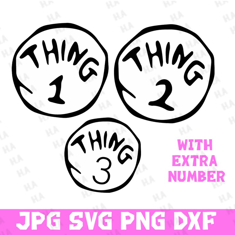 Thing 1 Svg - Etsy