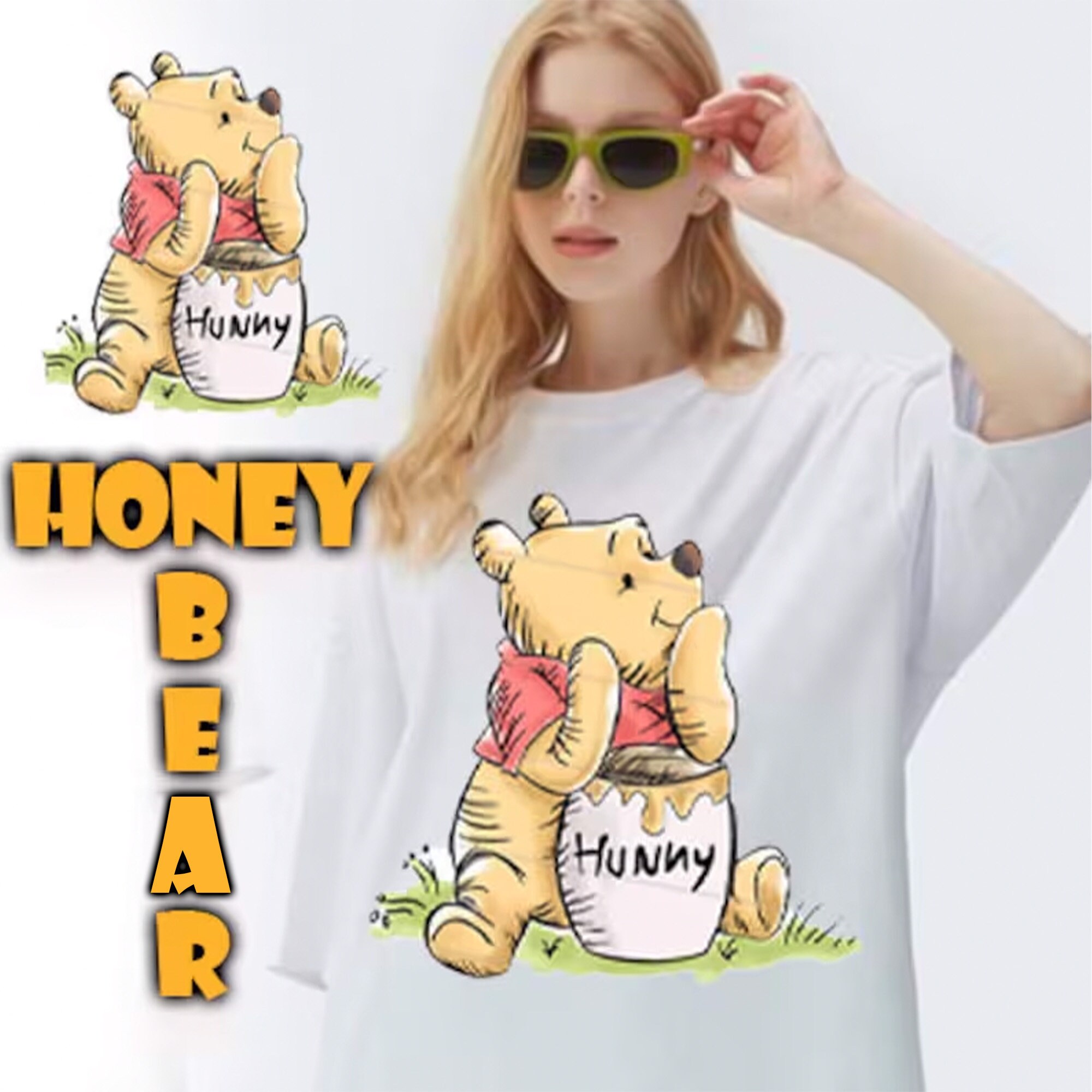 Honey Bear Watercolor Digital Clipart Bear With Honey Pot Png Honey ...