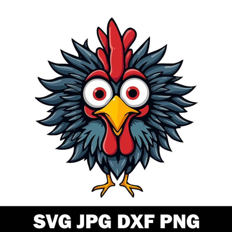 Crazy Chicken Svg - Etsy