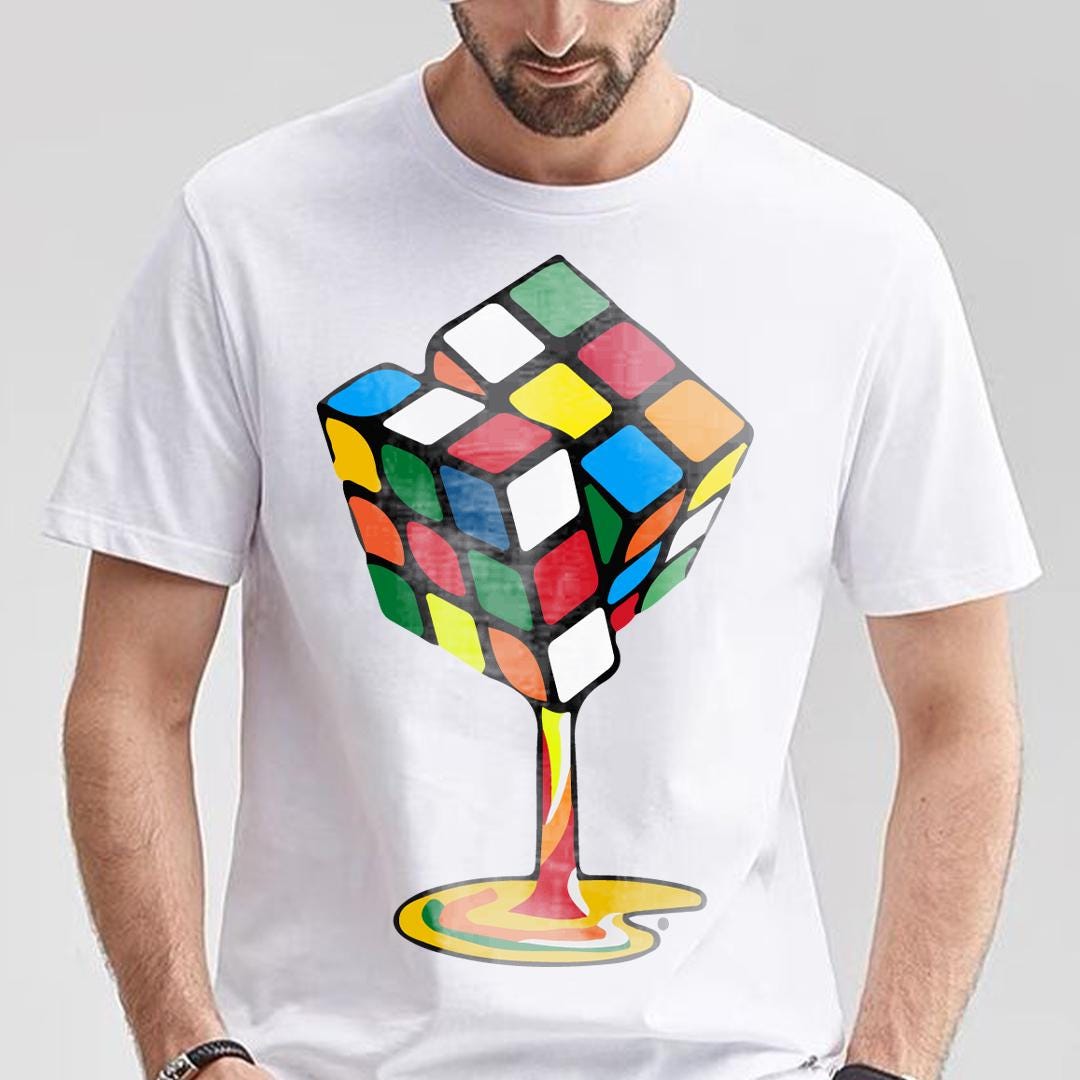 Melting Rubik's Cube Art - Digital Download | Trippy Retro Aesthetic ...