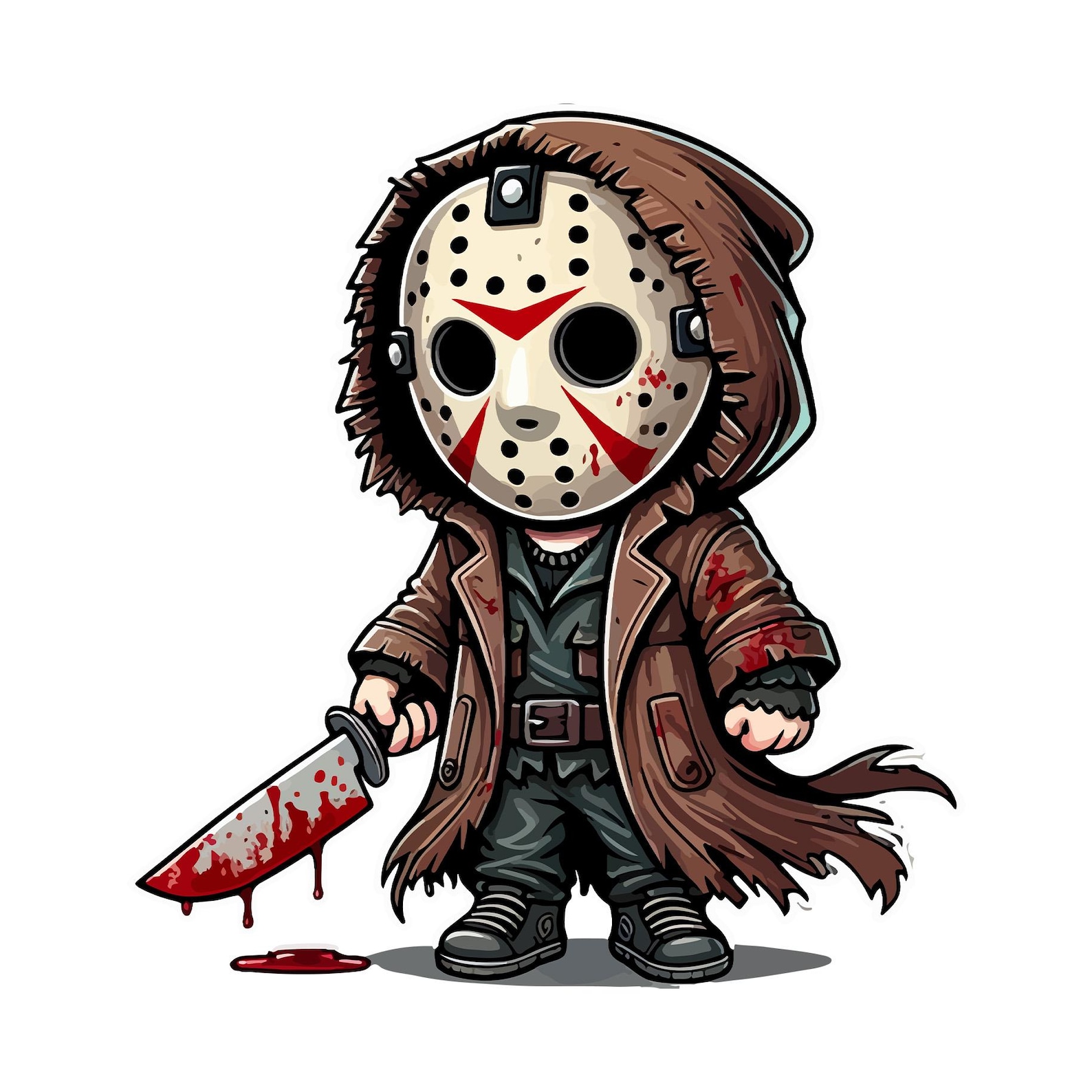 Chibi Horror Character SVG Cute Halloween Horror, Creepy Masked Killer ...