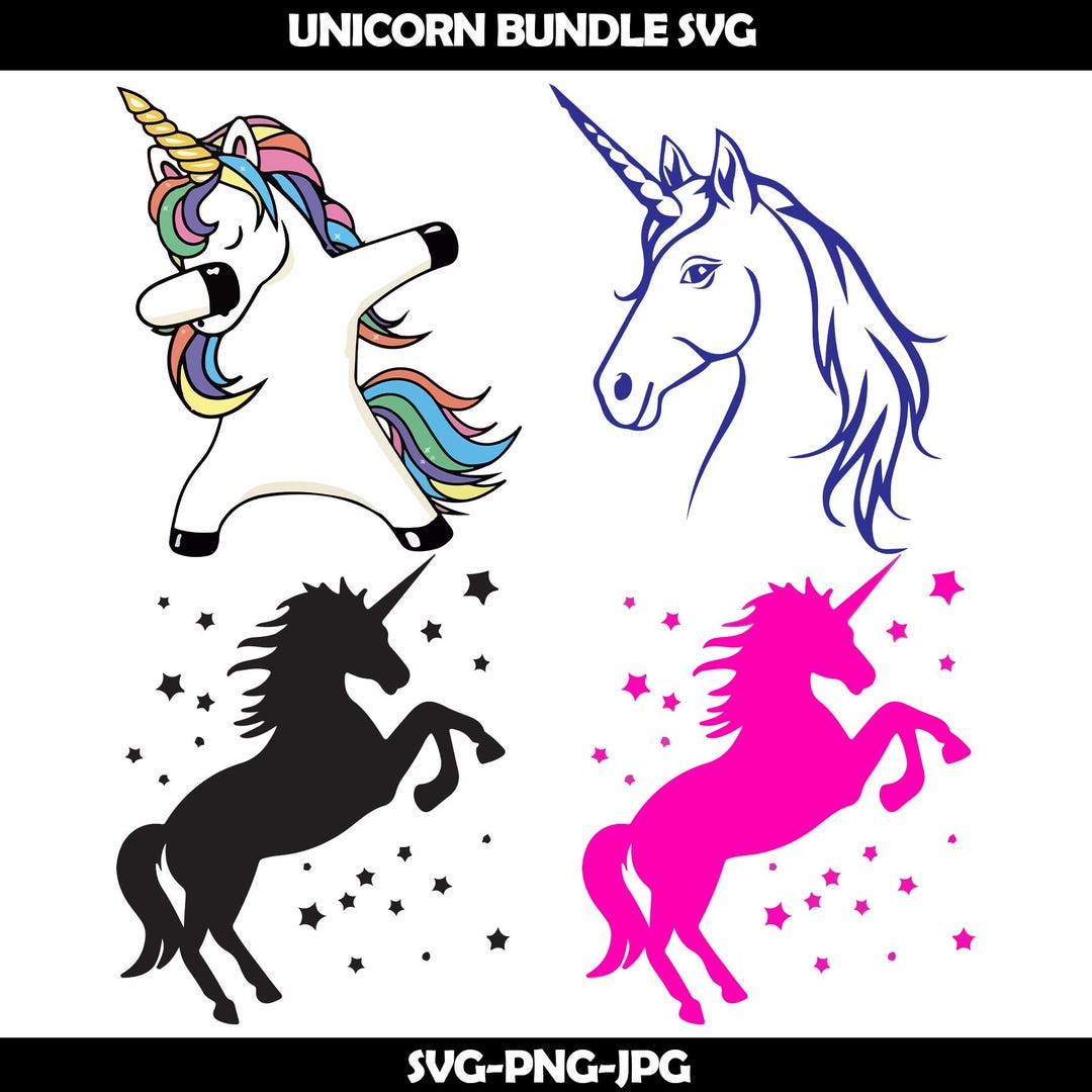 Unicorn Bundle Svg | Unicorn Png | Cute Unicorn Svg | Unicorn Cut File ...