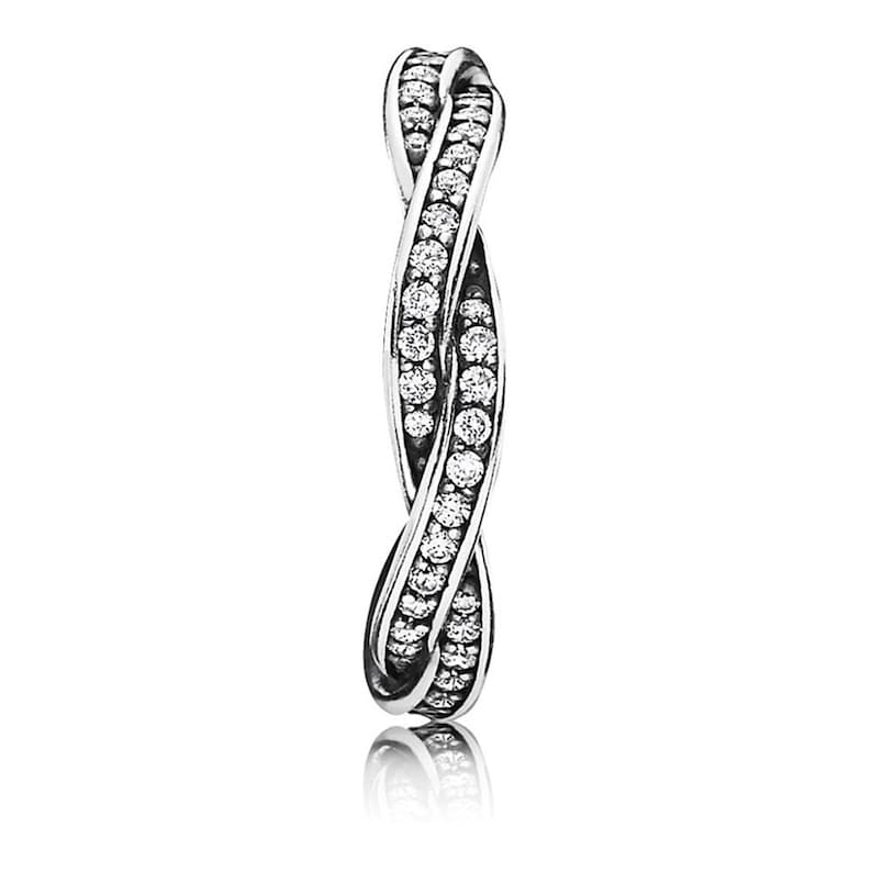 Pandora Silver Twisted Lines Ring Capture Attention With a Trending Two ...