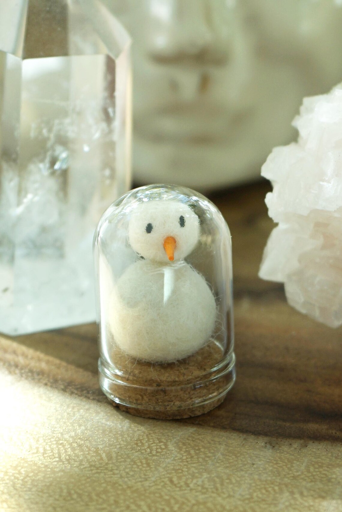 Tiny Snowman in a Miniature Glass Globe - Etsy