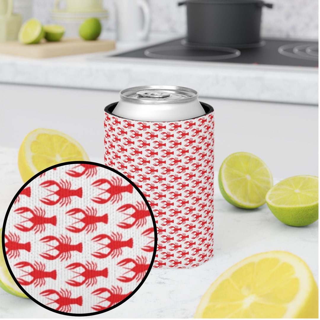 Crawfish Checkered Can Cooler - Red and White - Etsy