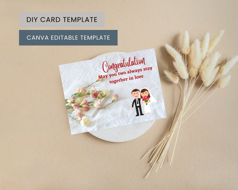 Simple Congratulatory Wedding Invitation Card - Etsy
