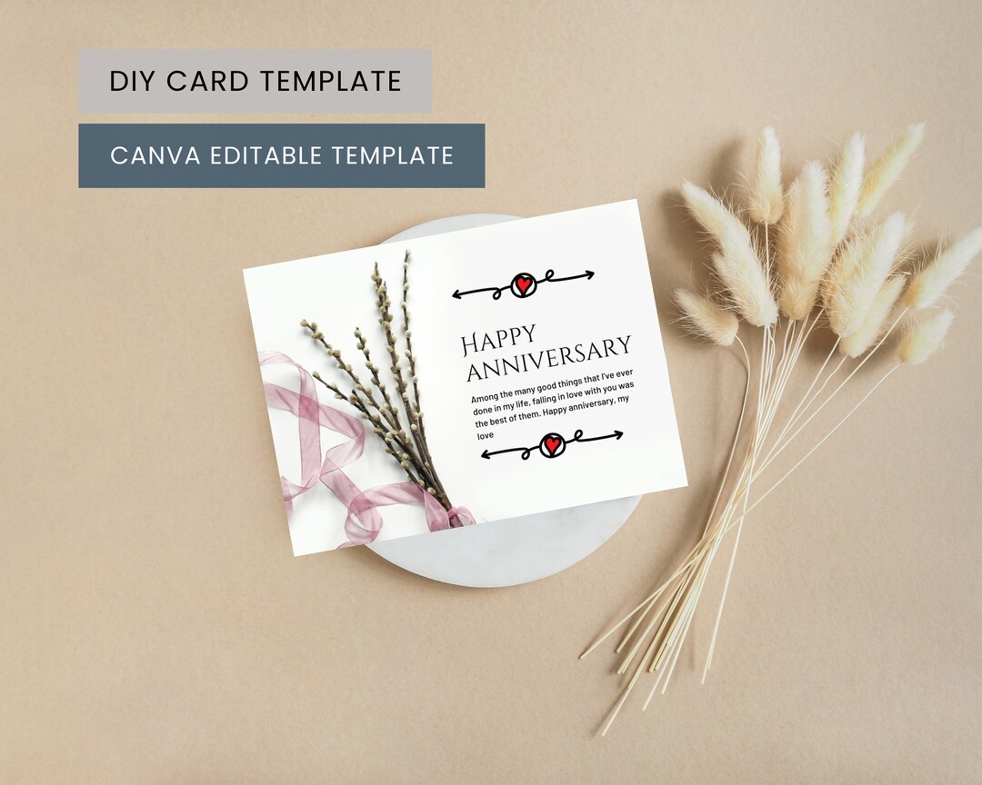 Happy Anniversary Greeting Card Landscape - Etsy