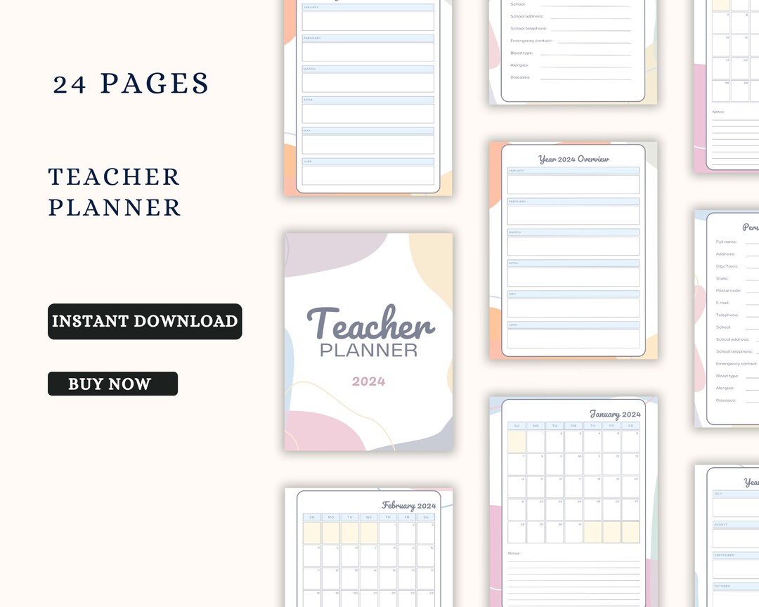 Digital Teacher Planner | Undated Teacher Planner | Goodnotes Planner ...