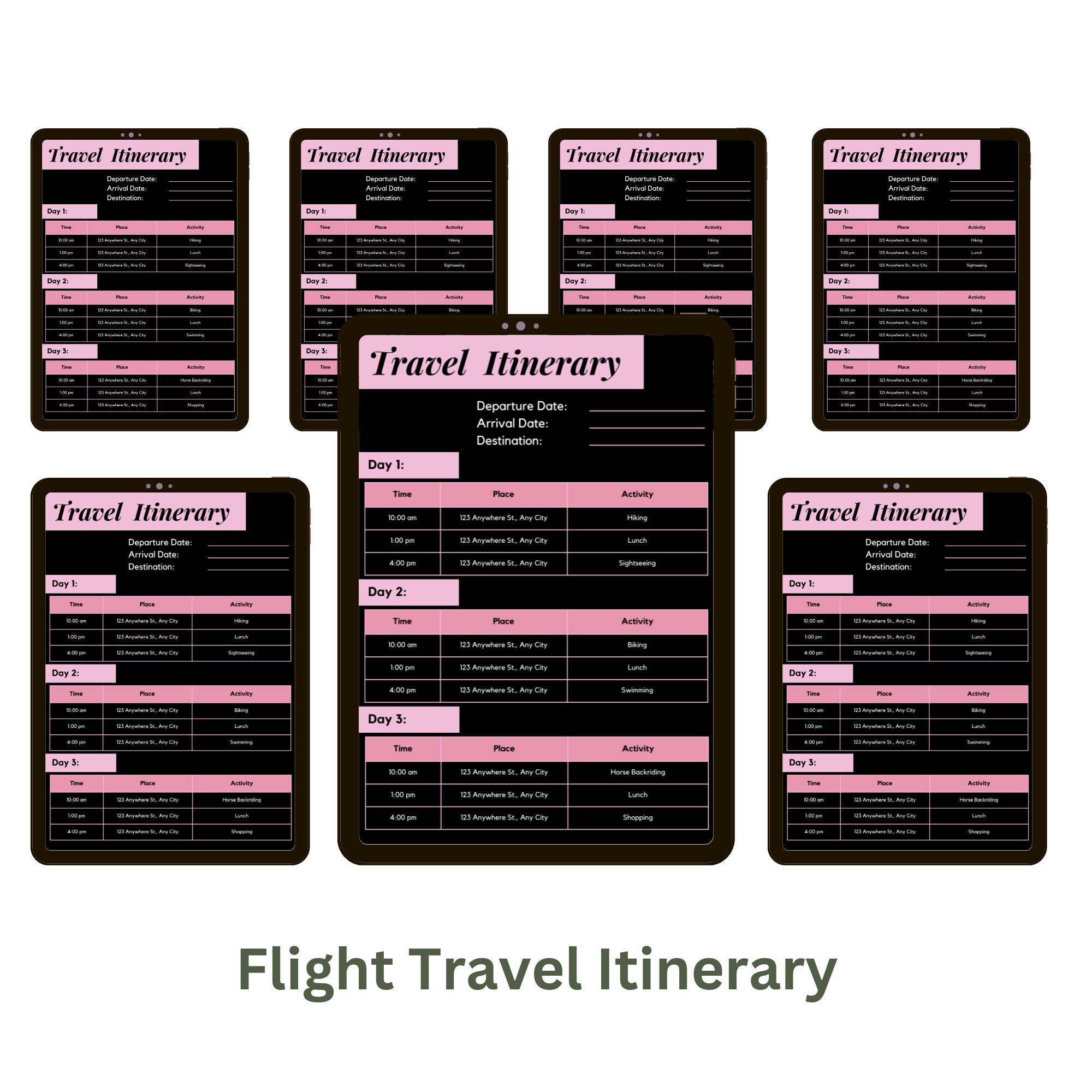 Customizable Flight Travel Itinerary Template - Plan Your Journey Your ...