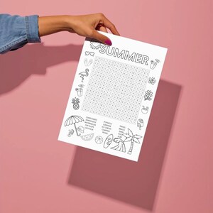 Summer Word Search Printable | Color + Coloring Page Versions | Fun ...