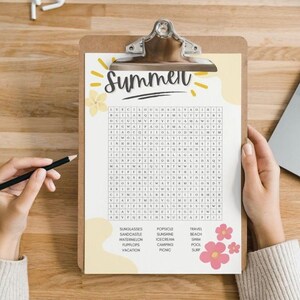 Summer Word Search Printable | Color + Coloring Page Versions | Fun ...