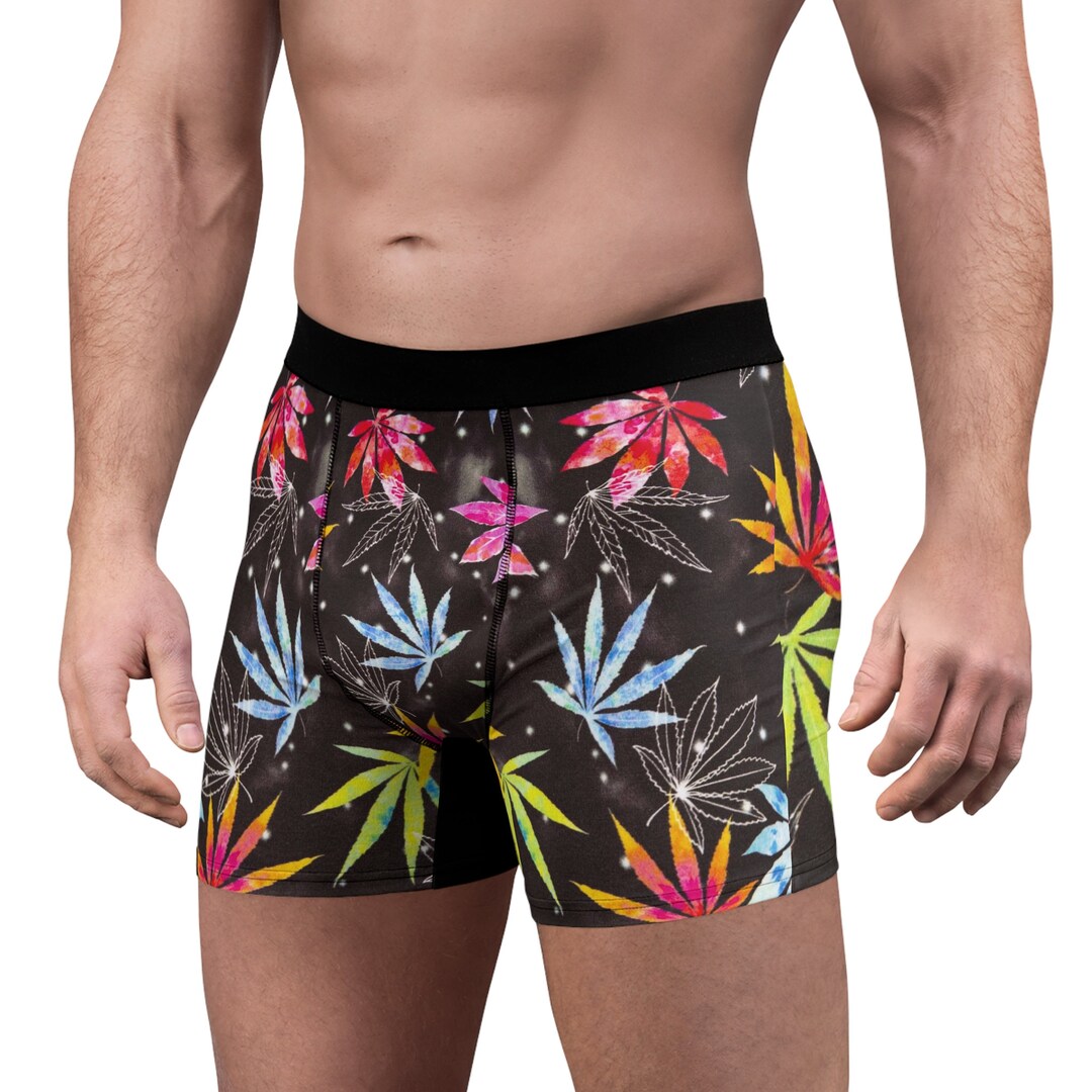 Rainbow Weed Leaf Men's Boxer Briefs AOP - Etsy