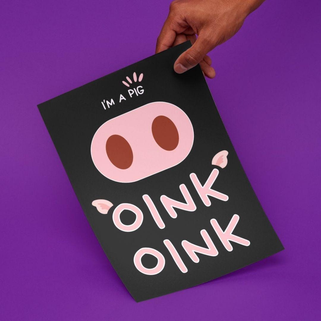 Funny BTS Poster - 'i’m a Pig Oink Oink' Meme for Fans - Etsy