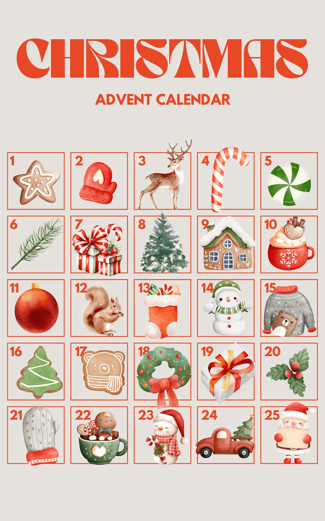 Advent Calendar Poster - Etsy