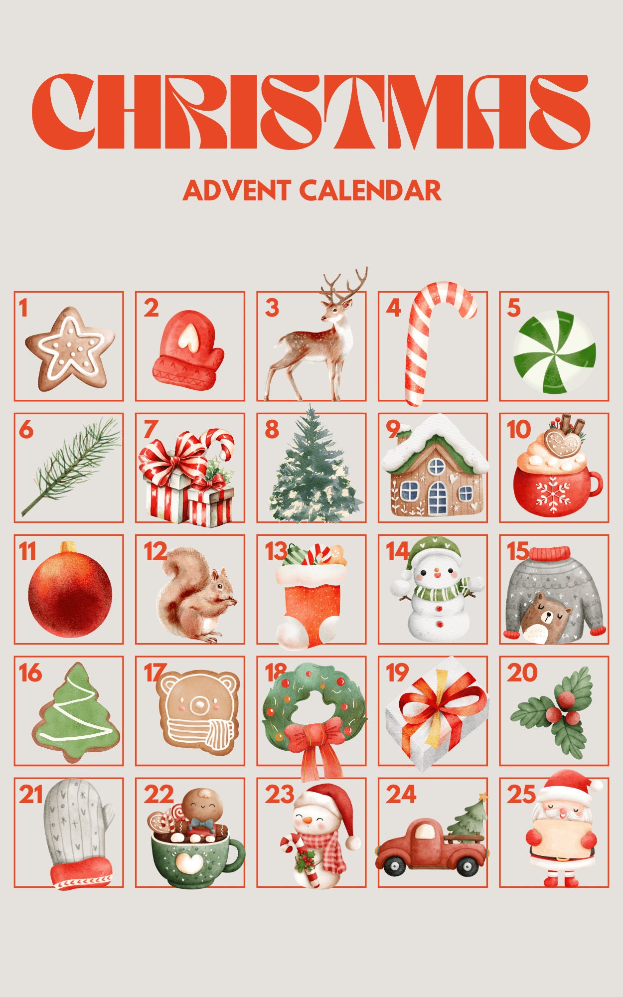 Advent Calendar Poster - Etsy