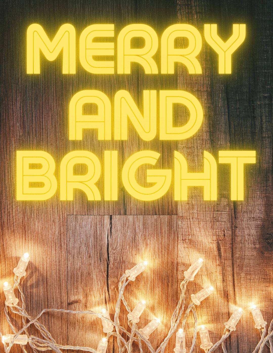 Merry and Bright Christmas Lights Poster - Etsy