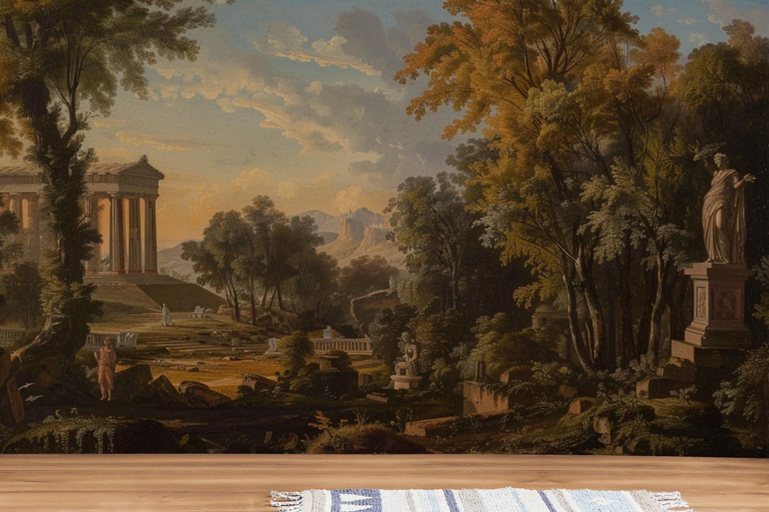 Ancient Roman Landscape Wall Mural - Peel and Stick Wallpaper - Etsy