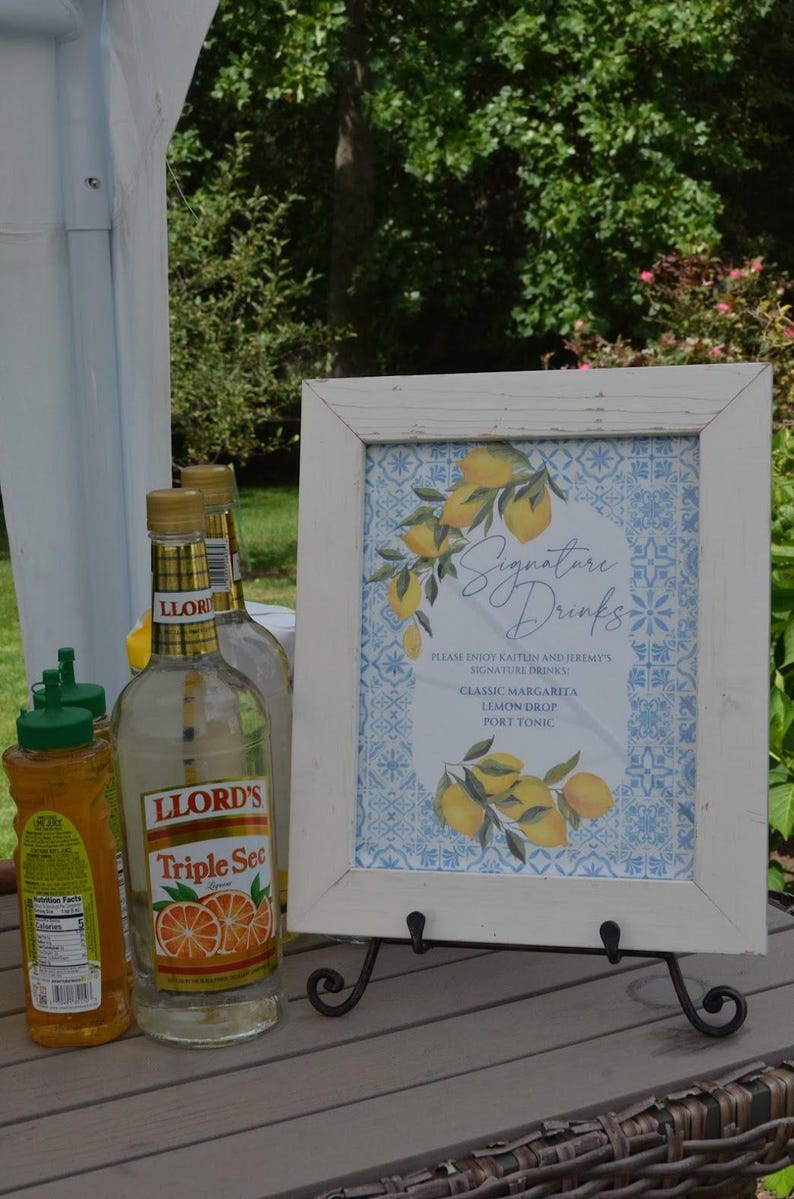 Italian, Amalfi Coast Theme, Blue Tile BAR SIGN FOR Wedding, Bridal ...