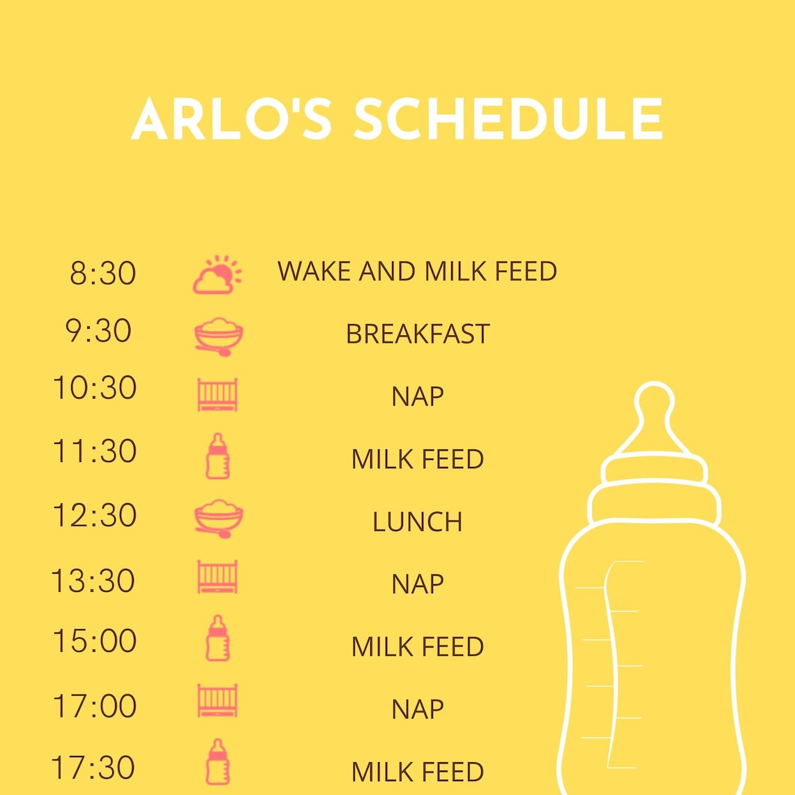 Editable Baby Schedule Printable - Plan for Happy Days! - Etsy