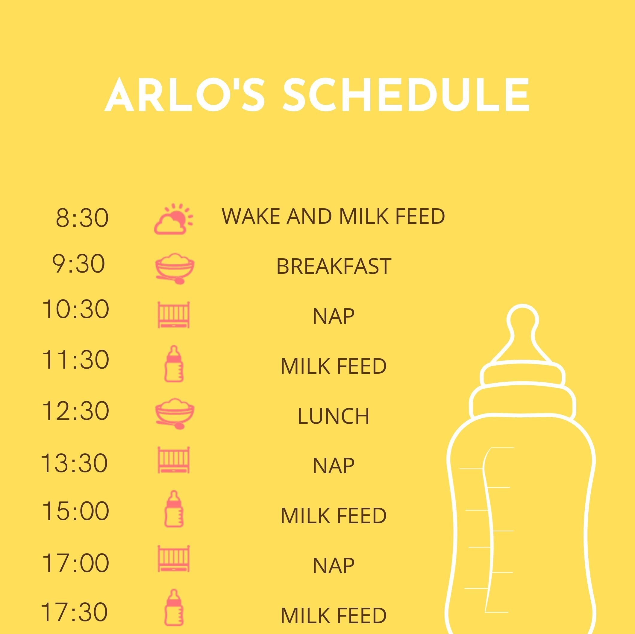 Editable Baby Schedule Printable - Plan for Happy Days! - Etsy