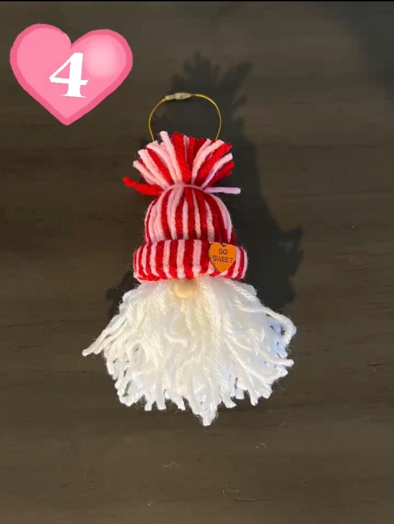 Valentine Yarn Gnome Ornament - Etsy