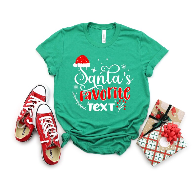 Custom Santa's Favorite Christmas Shirt: Family Xmas T-shirt - Etsy