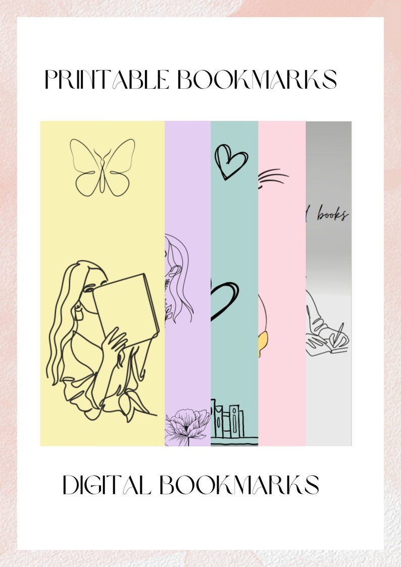 10 Digital Bookmarks Printable Bookmark Digital Classics, Modern ...